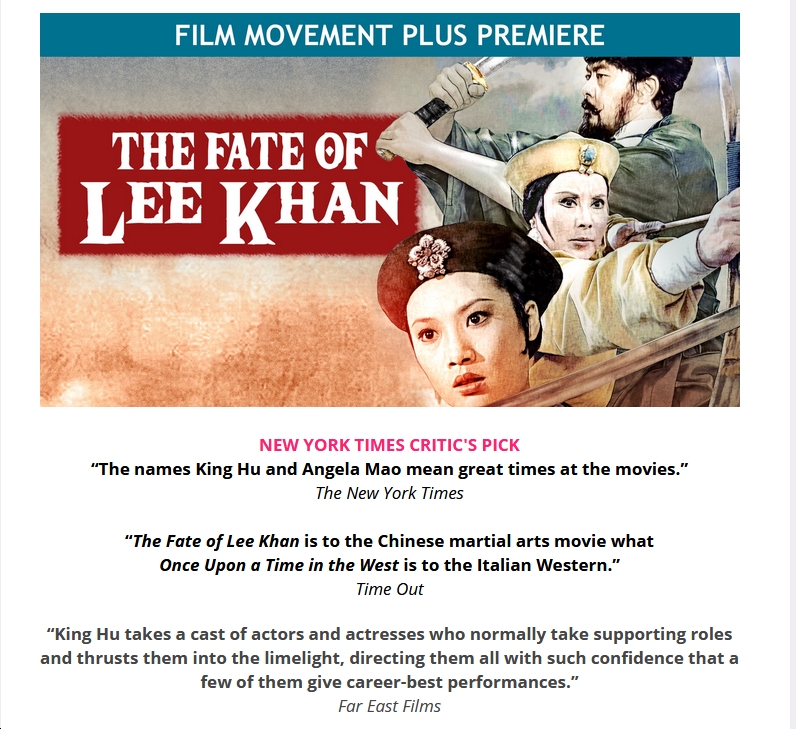 Film Movement Plus Premieres King Hu Film | OnVideo